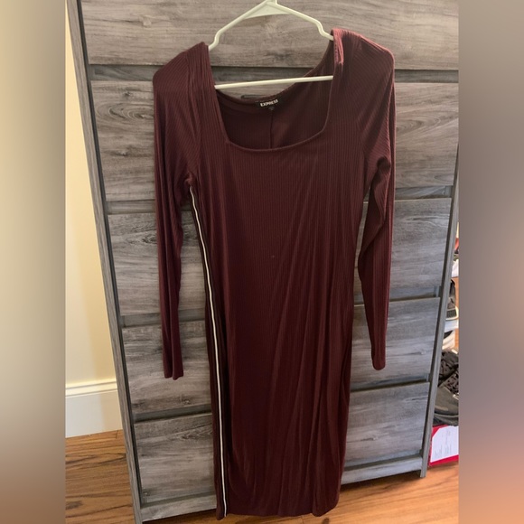 Express | Dresses | New Express Dress Plum With Stripe Detail Down Side ...